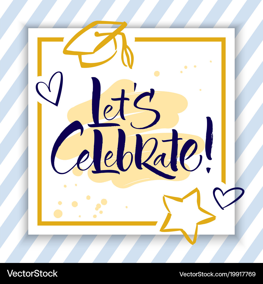 Celebration Hand Lettering Royalty Free Vector Image