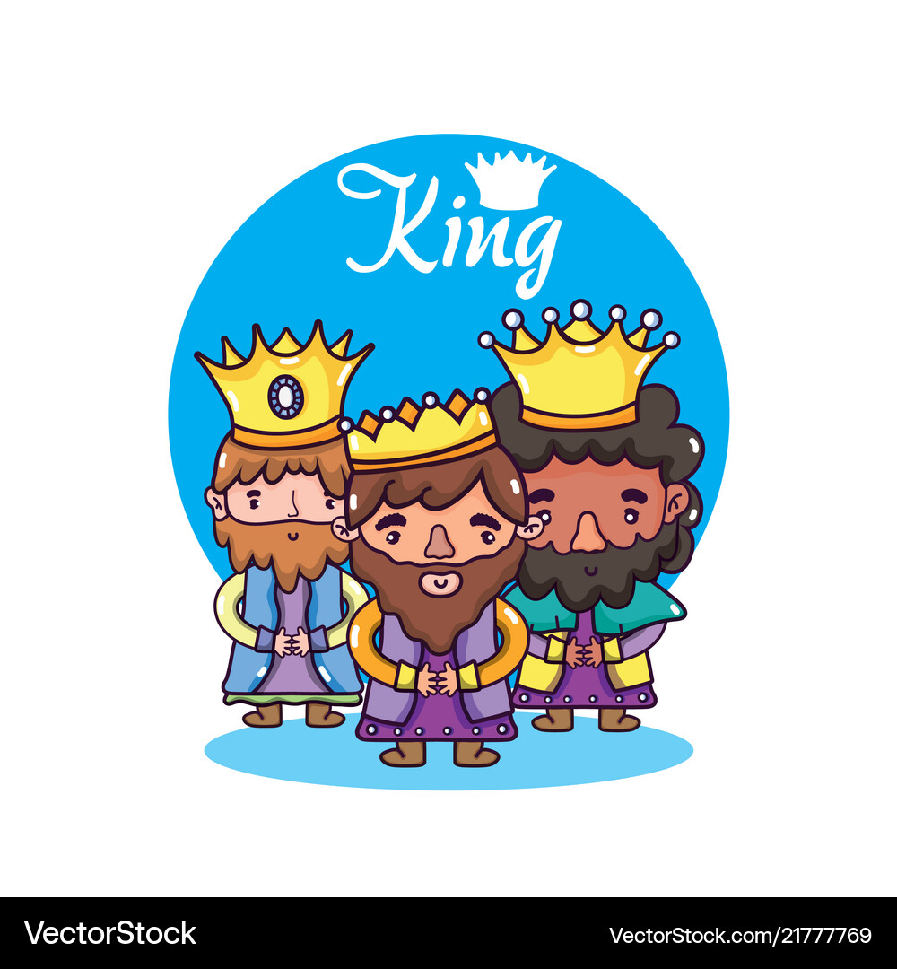 Cute kings cartoons Royalty Free Vector Image - VectorStock