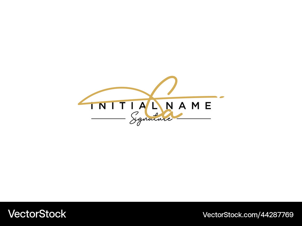 Initial ca signature logo template hand drawn Vector Image
