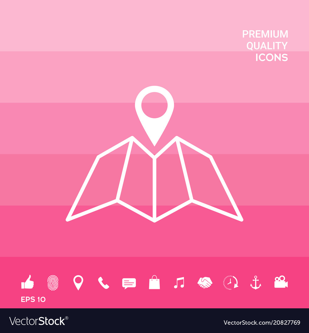 Map icon with pin pointer Royalty Free Vector Image