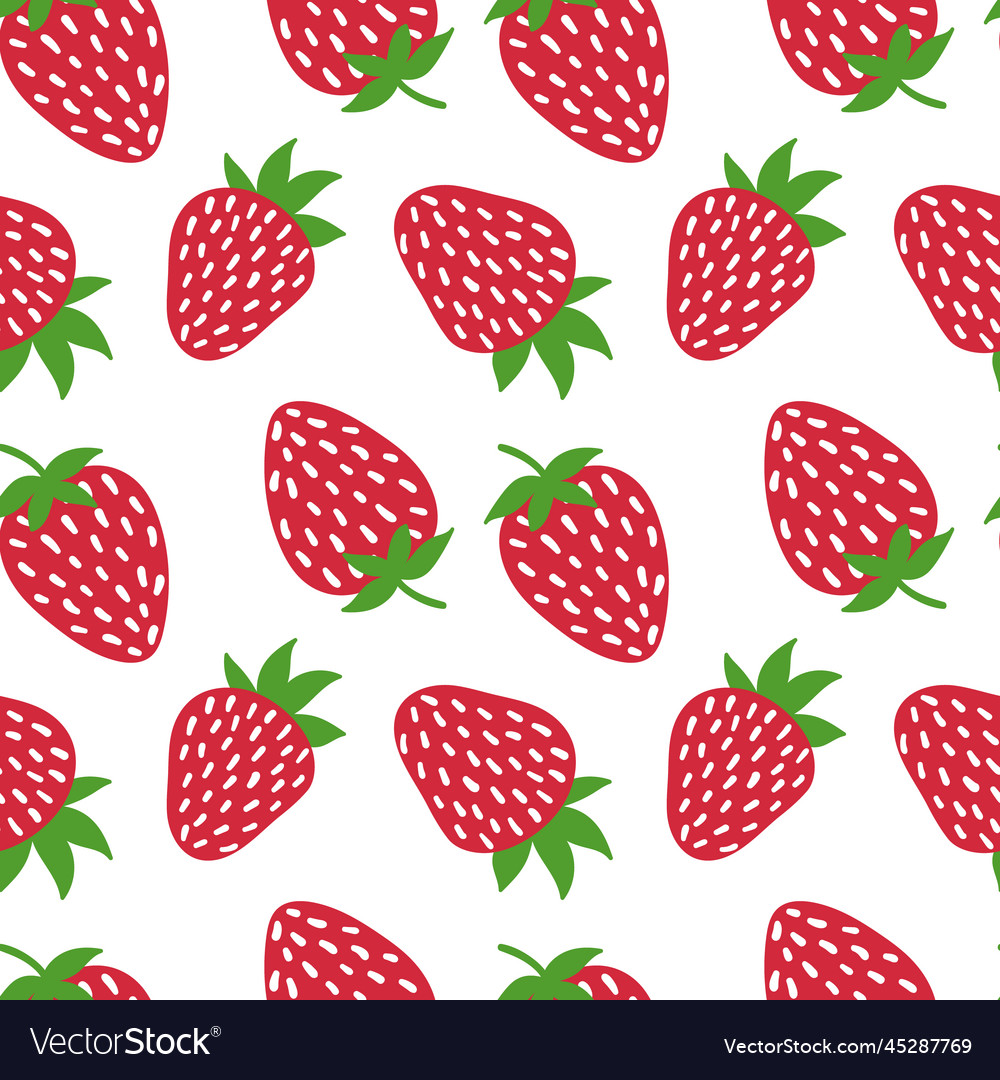 Strawberry seamless pattern Royalty Free Vector Image