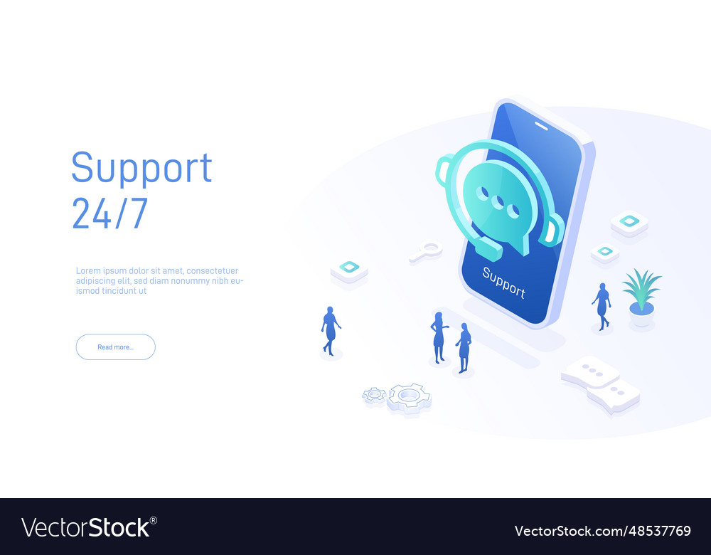 Support service concept or call center Royalty Free Vector
