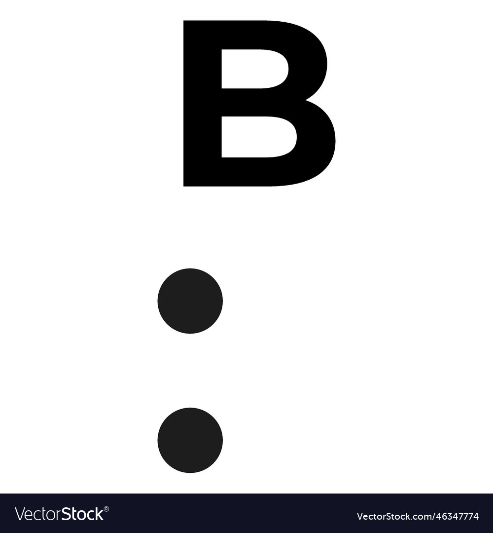 B letter dot spot stroke Royalty Free Vector Image