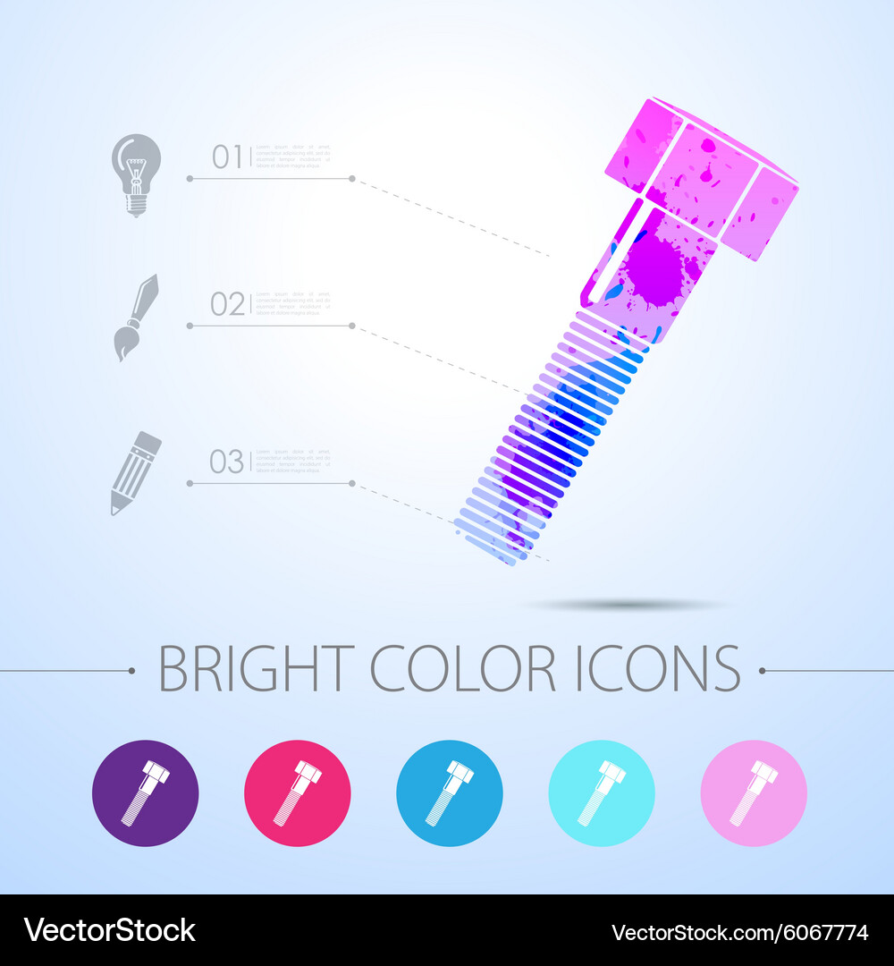 Bolt icon with infographic elements Royalty Free Vector