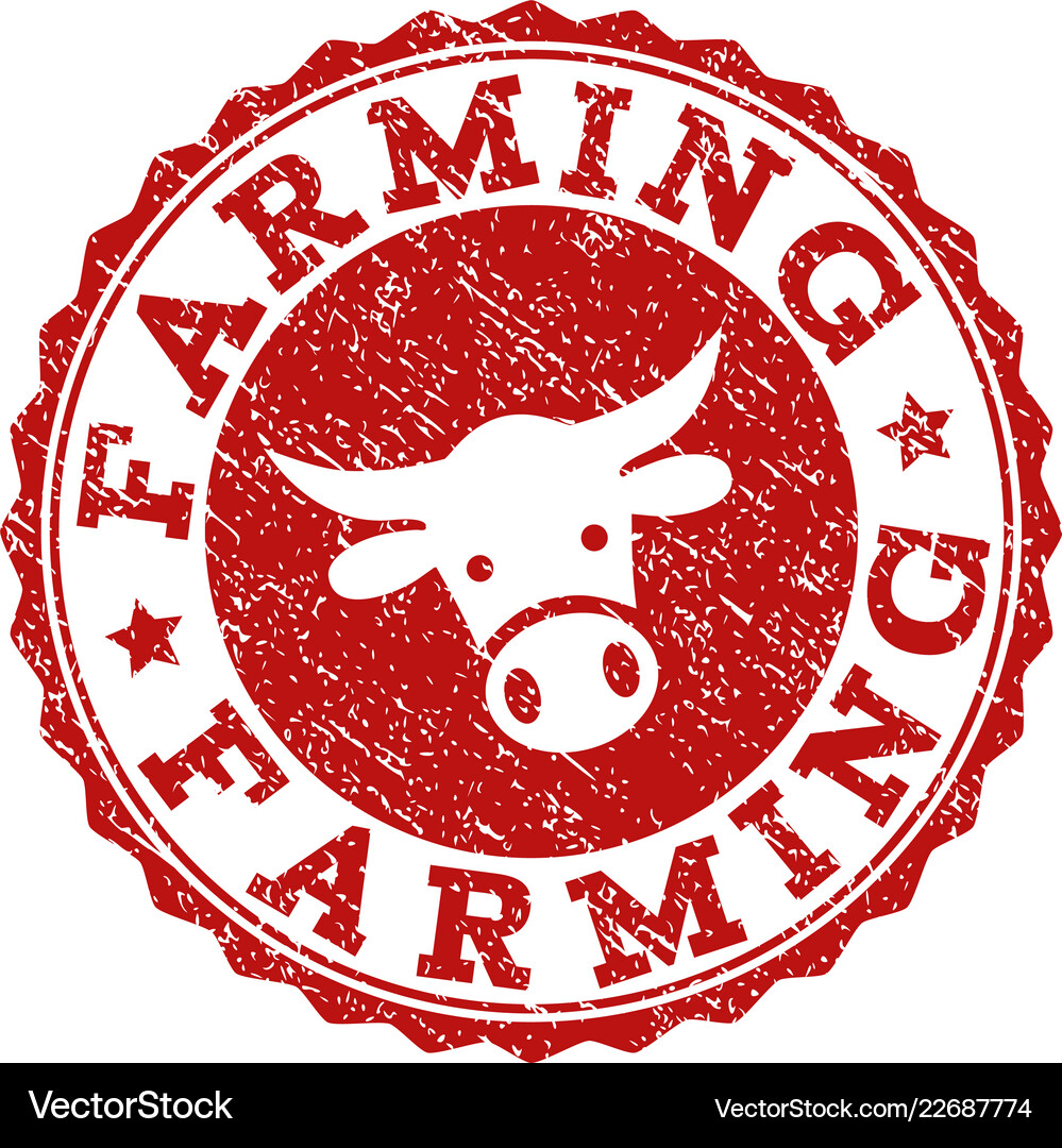 Grunge farming stamp seal Royalty Free Vector Image