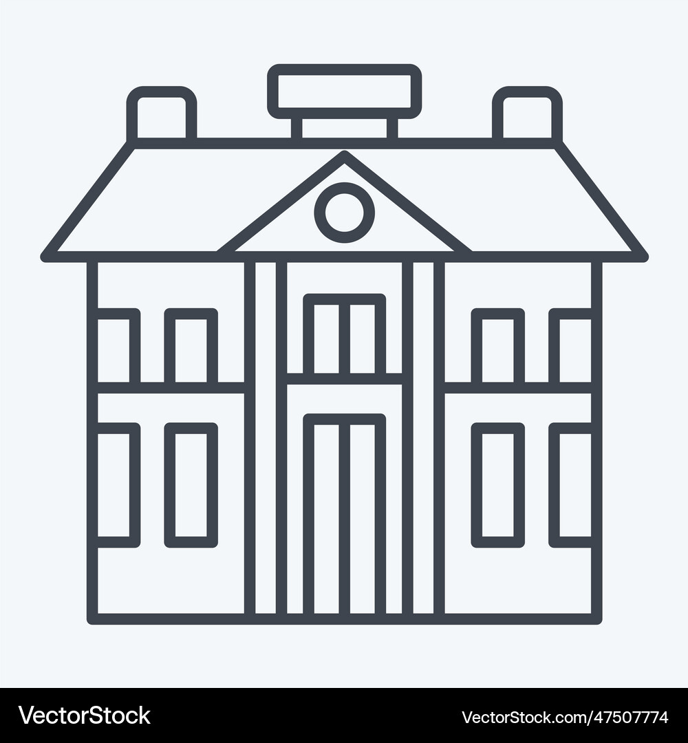 Icon barracks related to military symbol line Vector Image