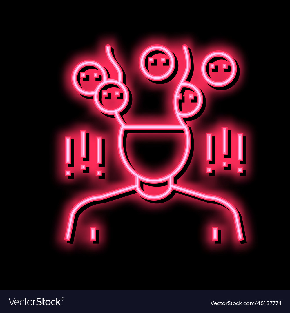 Phobia psychological problems neon glow icon Vector Image Phobia psychological problems neon glow icon Vector Image