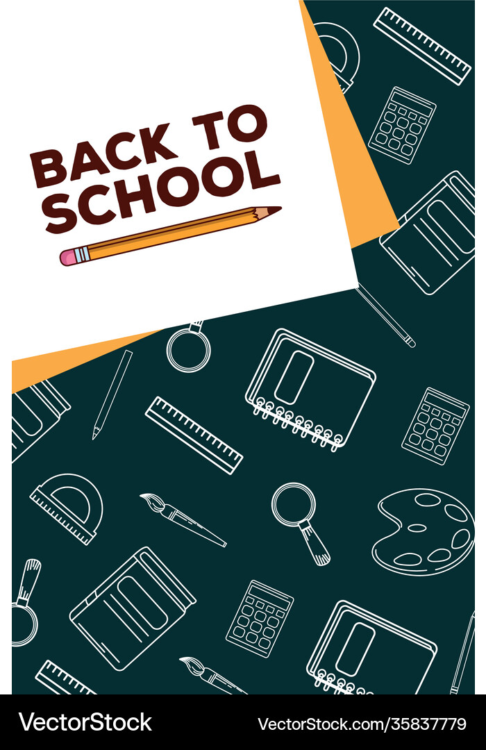Back to school lettering in paper sheet Royalty Free Vector