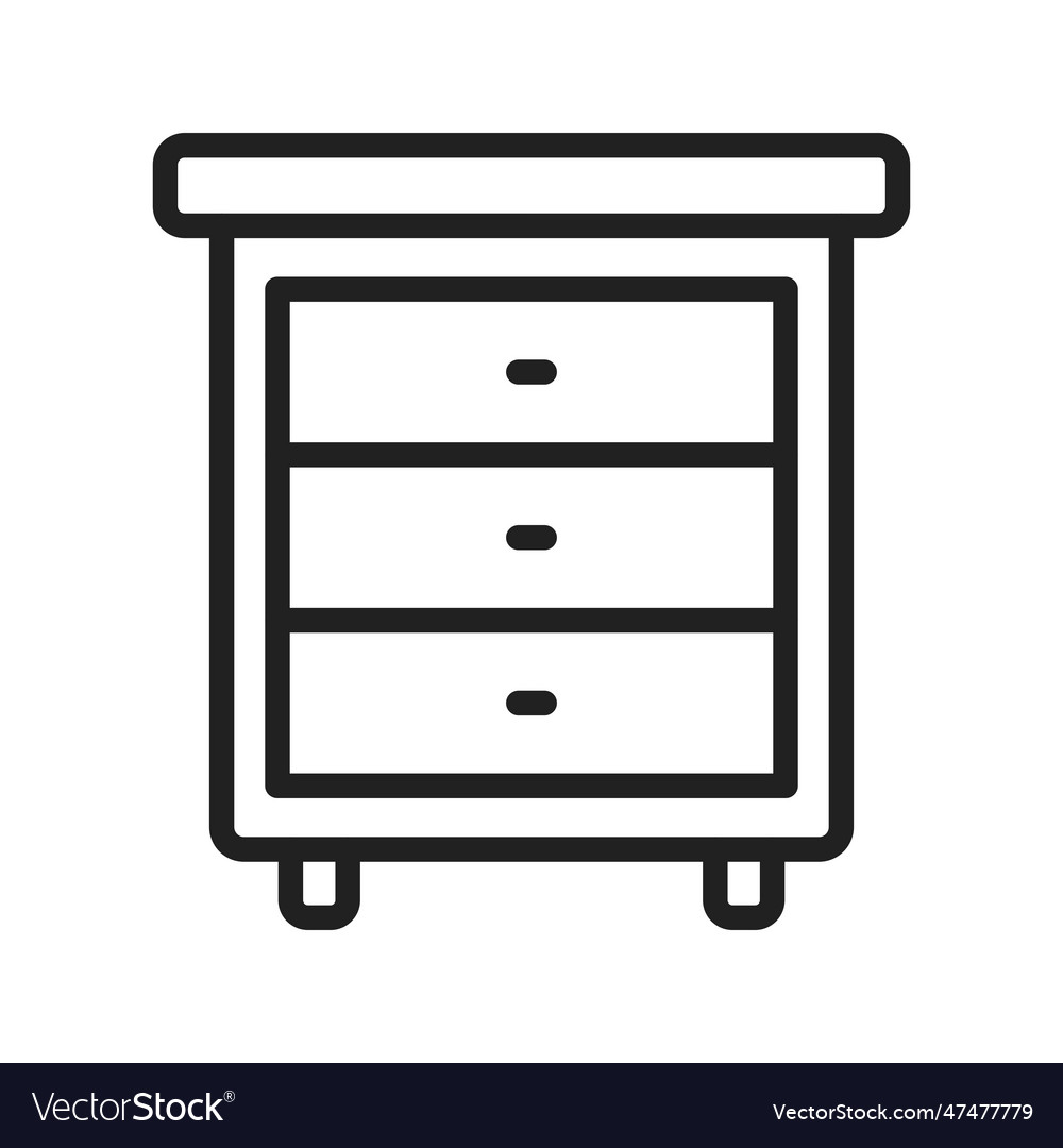 Bed side table icon image Royalty Free Vector Image