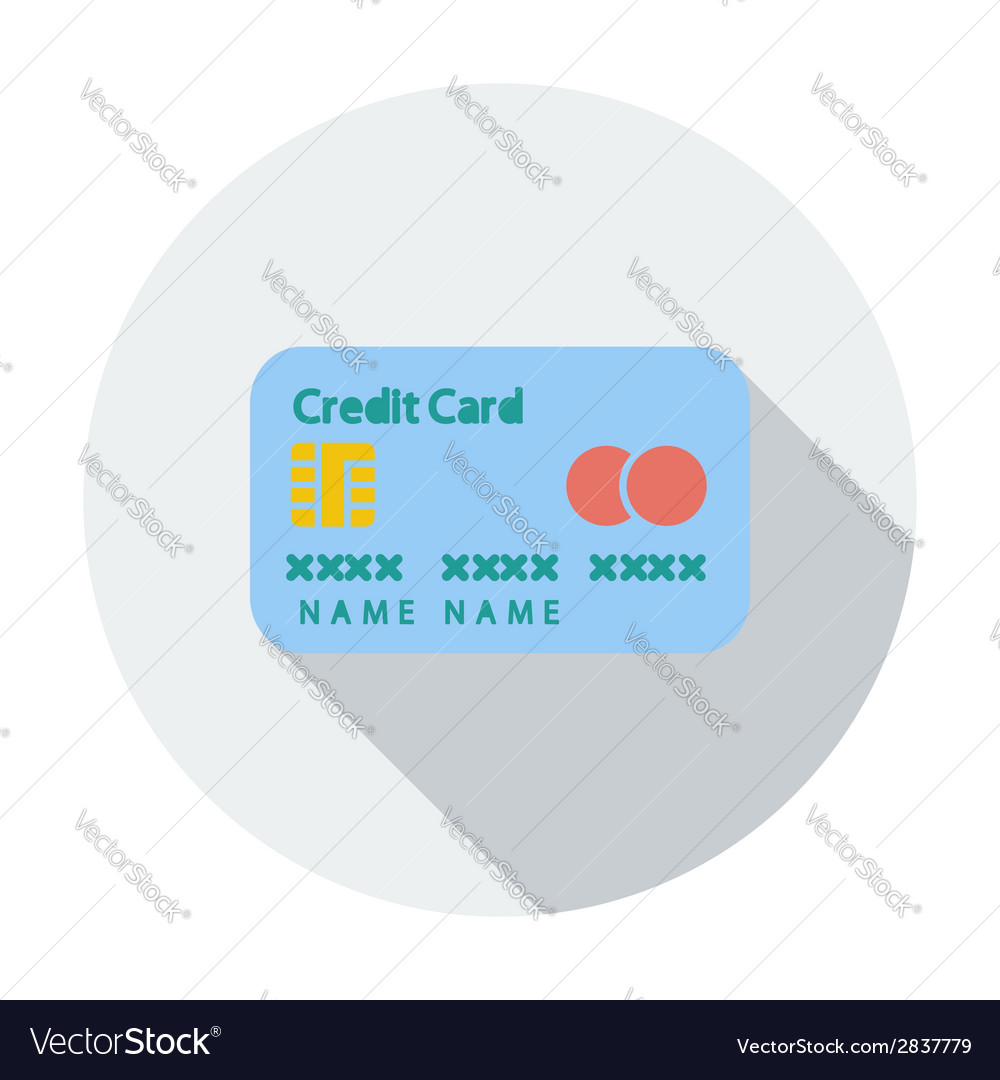 Credit card single flat icon Royalty Free Vector Image Credit card single flat icon Royalty Free Vector Image