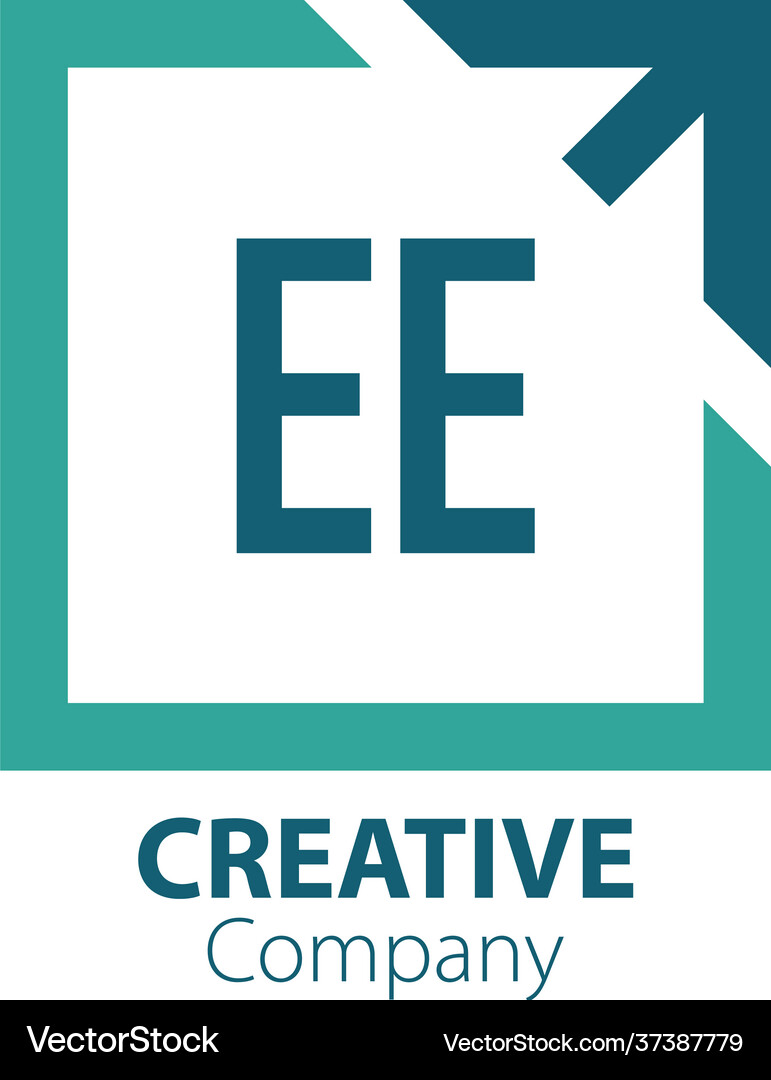Initial letter ee creative out box logo design Vector Image
