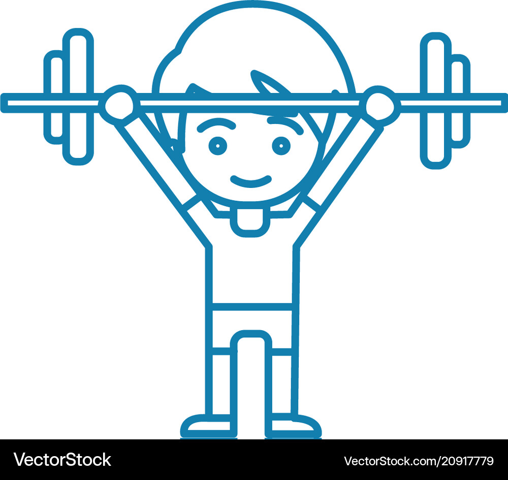 Powerlifting linear icon concept Royalty Free Vector Image