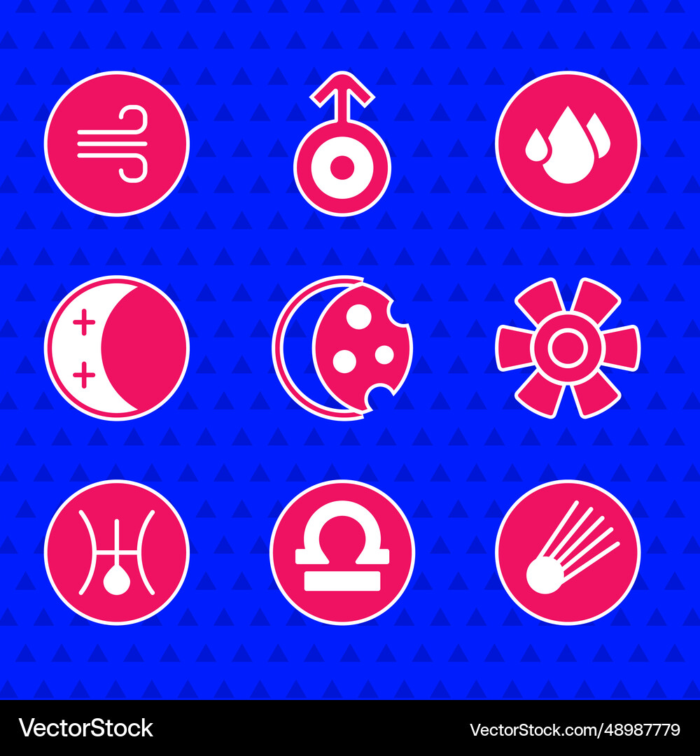 Set eclipse of the sun libra zodiac comet sun Vector Image