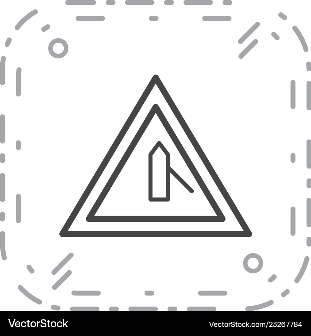 Minor cross road from right sign icon Royalty Free Vector
