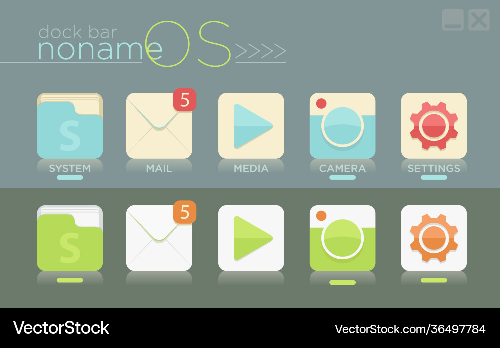 Template dock bar for os Royalty Free Vector Image