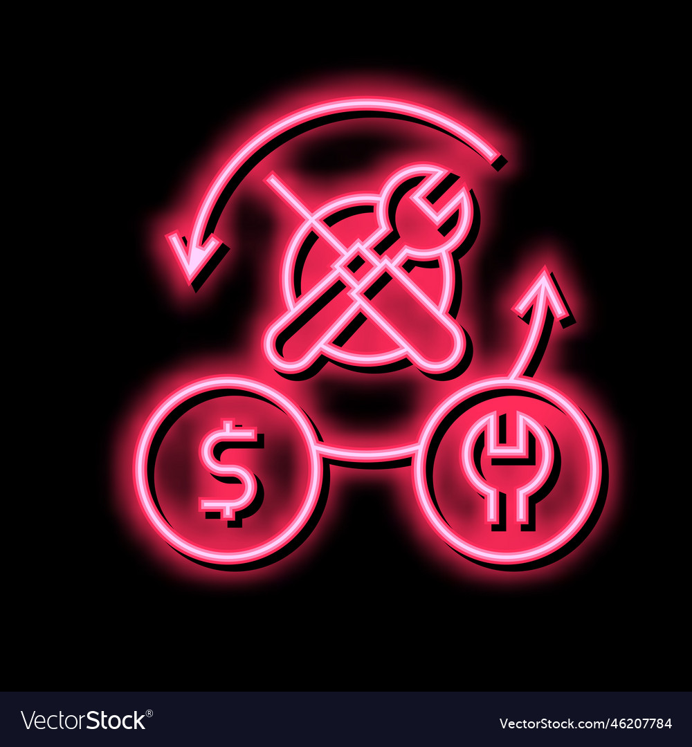 Tools and service repair neon glow icon Royalty Free Vector