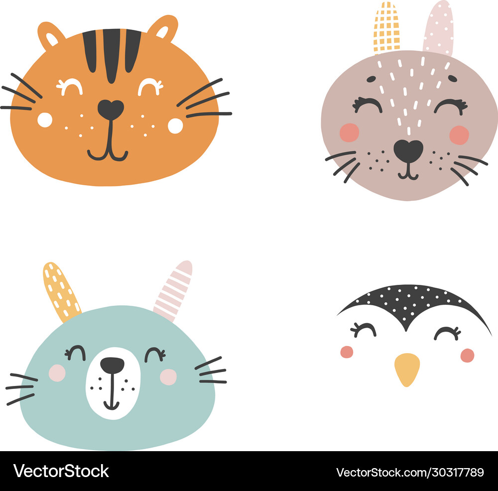 Animal smiles Royalty Free Vector Image - VectorStock