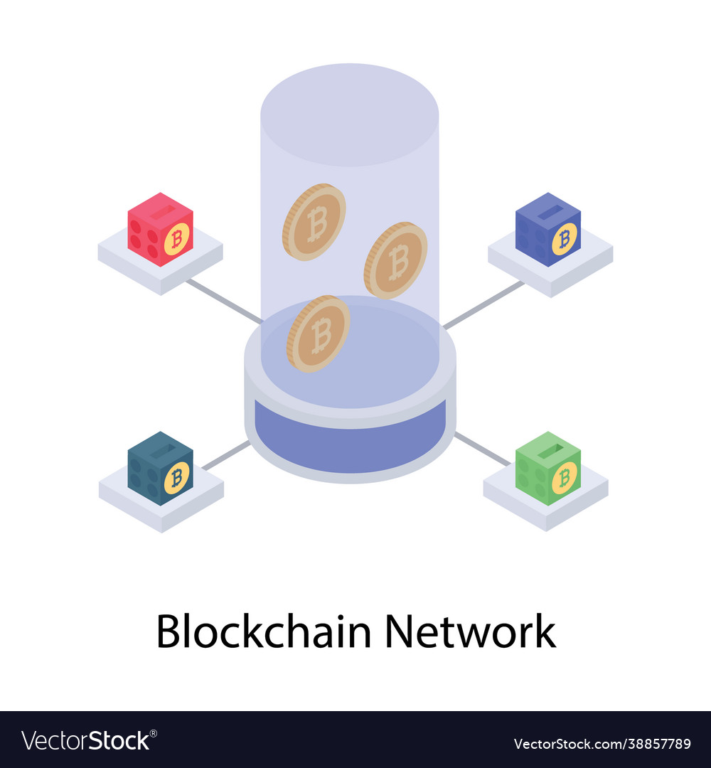 Blockchain network design Royalty Free Vector Image