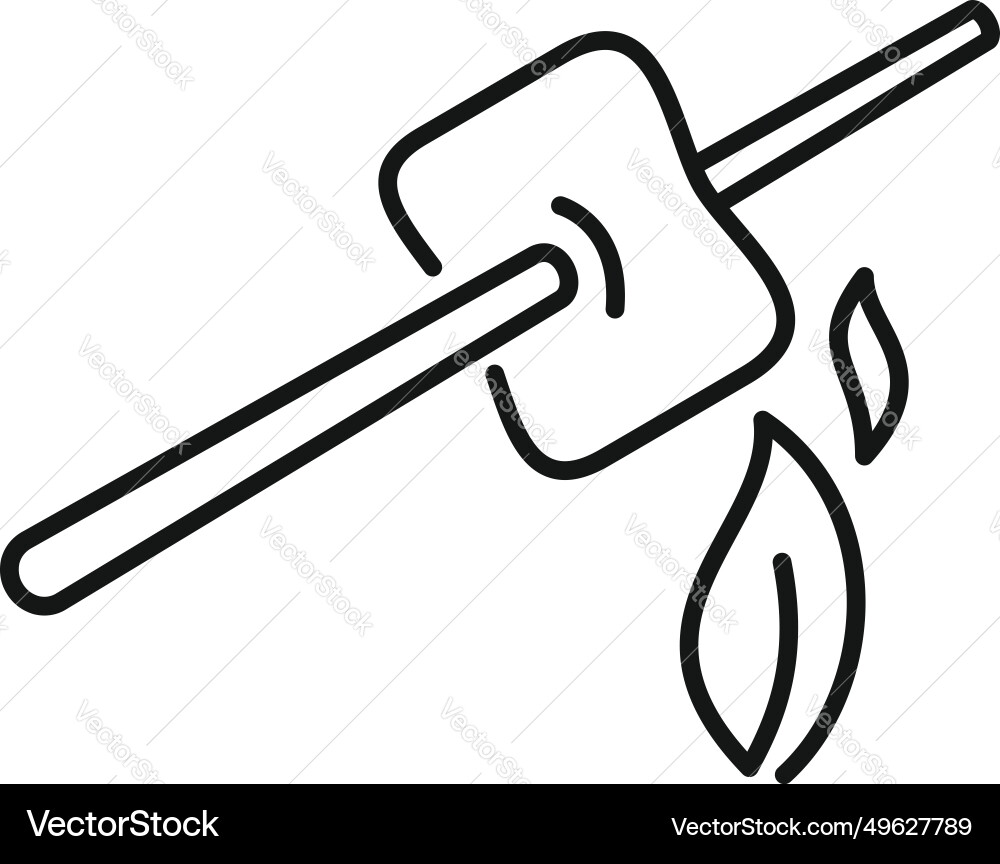 Marshmallow fire stick icon outline Royalty Free Vector