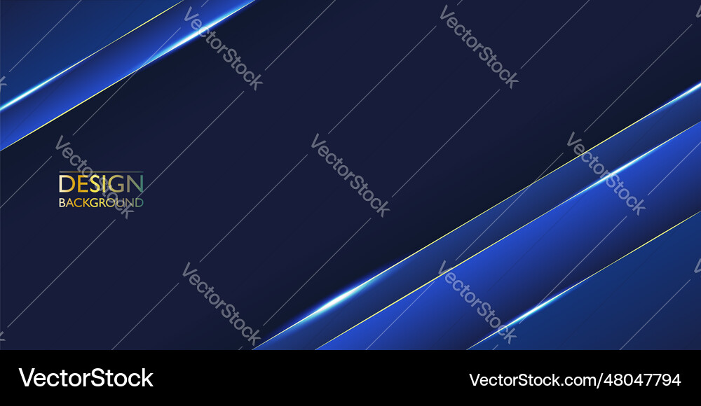 Abstract luxury gold blue template design Vector Image