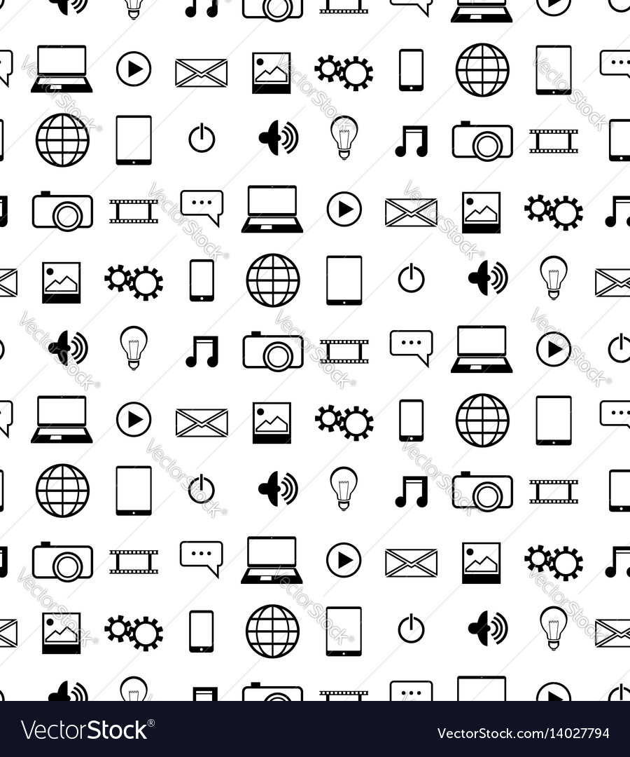 Icons pattern Royalty Free Vector Image - VectorStock