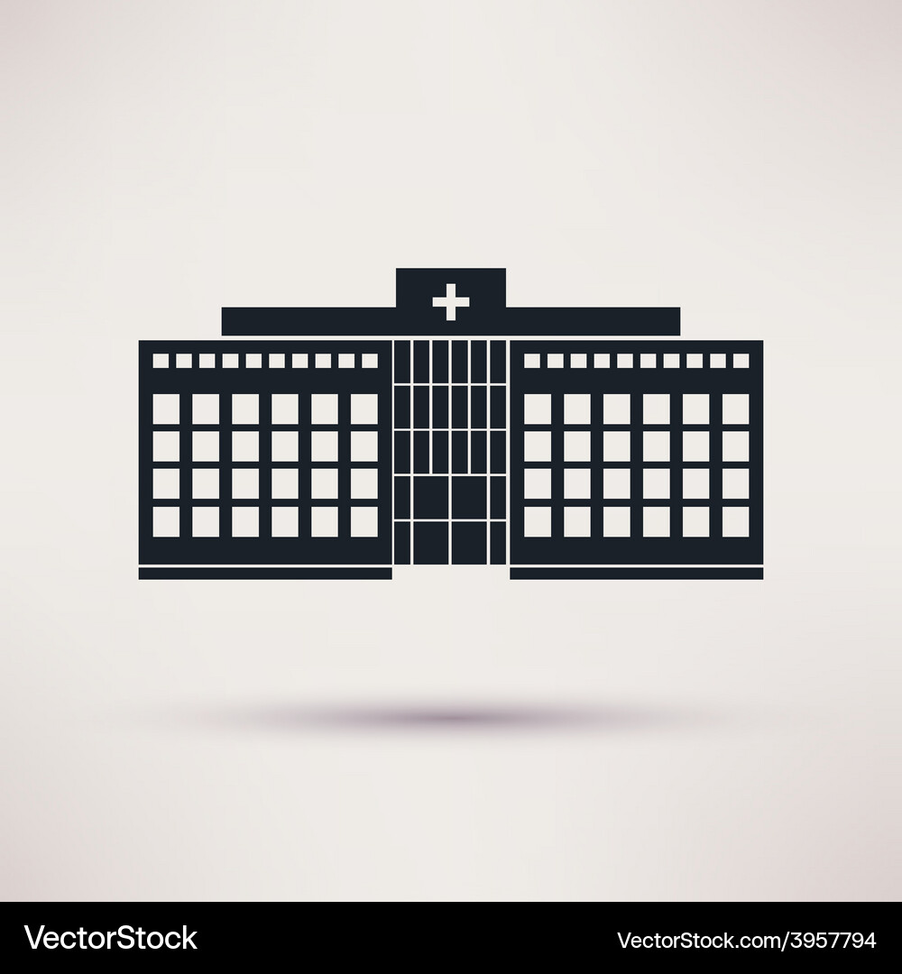 Modern Hospital Building Icon Royalty Free Vector Image