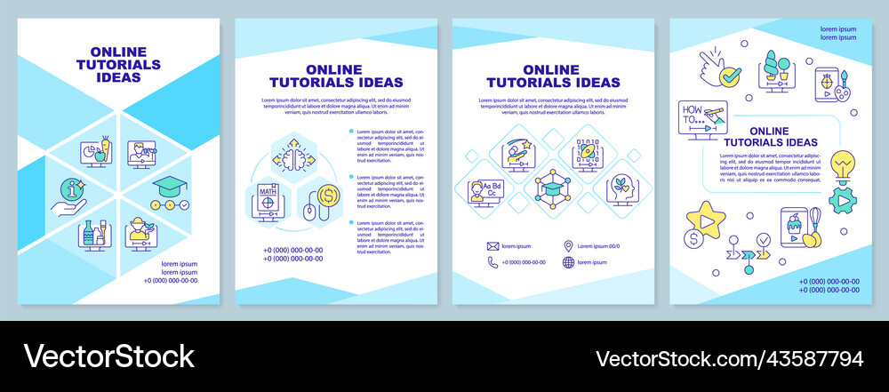 Online tutorials ideas turquoise brochure template – Royalty-Free ...