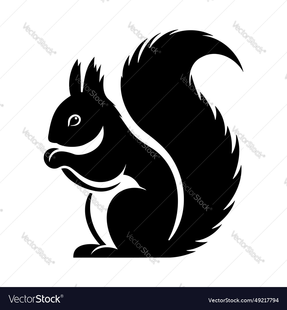 Squirrel silhouette logo design Royalty Free Vector Image Squirrel silhouette logo design Royalty Free Vector Image