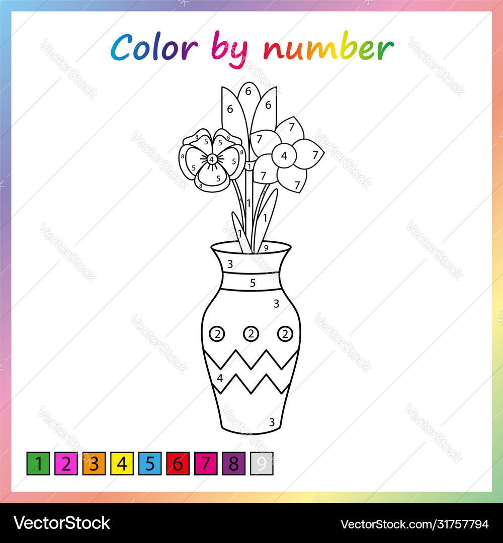 Worksheet for education painting page color Vector Image