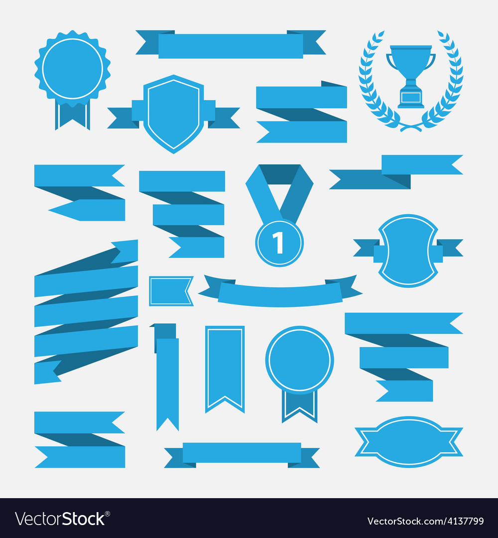 Blue set isolated on white Royalty Free Vector Image