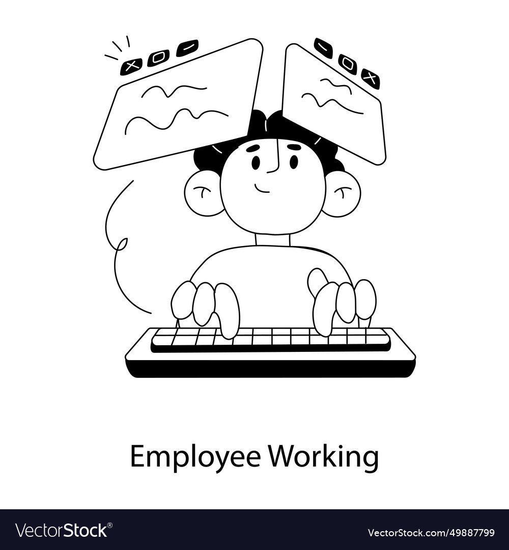 Employee working Royalty Free Vector Image - VectorStock