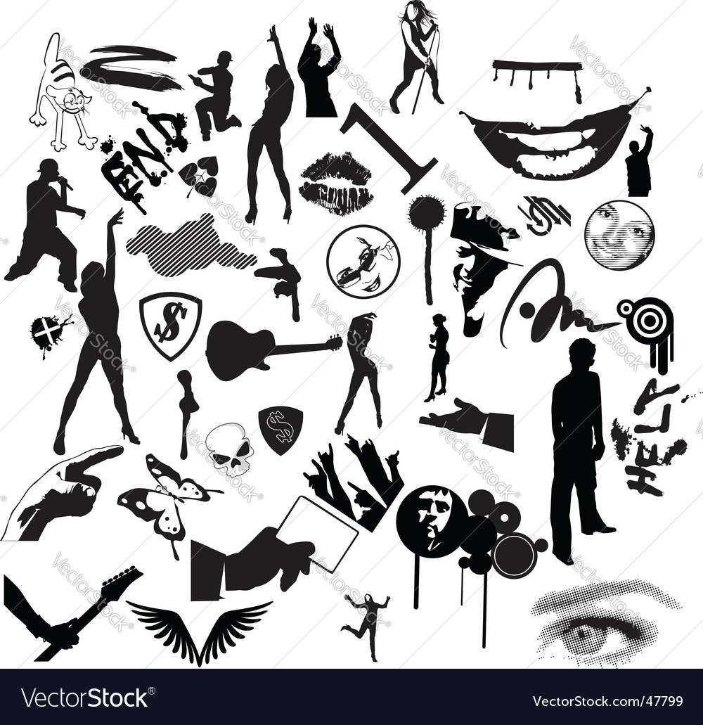 Funky decorative elements Royalty Free Vector Image