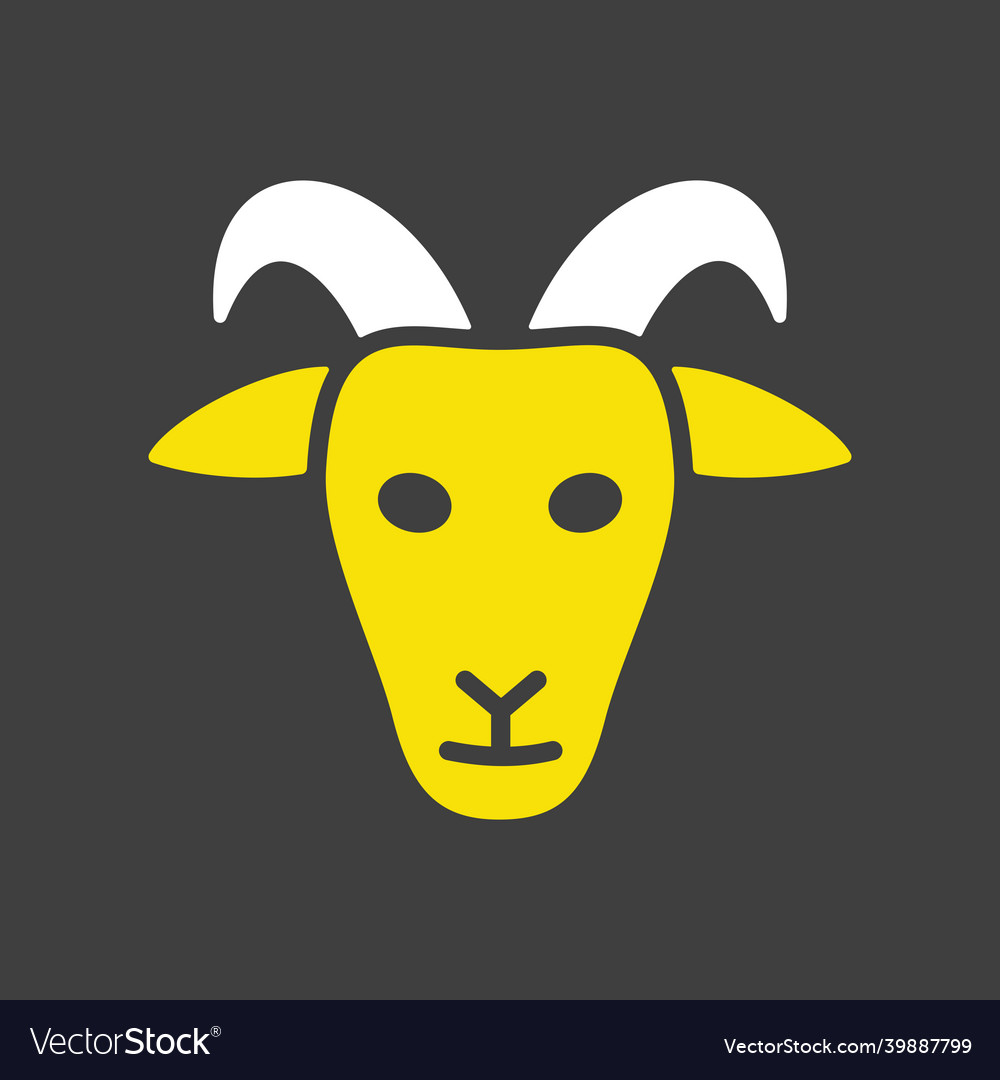 Goat glyph icon animal head farm sign graph Vector Image