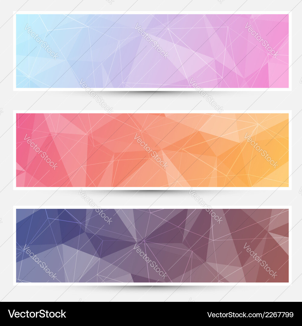 Modern crystal structure banners web Royalty Free Vector