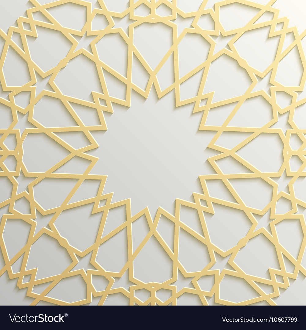 Seamless islamic pattern 3d traditional arabic Vector Image