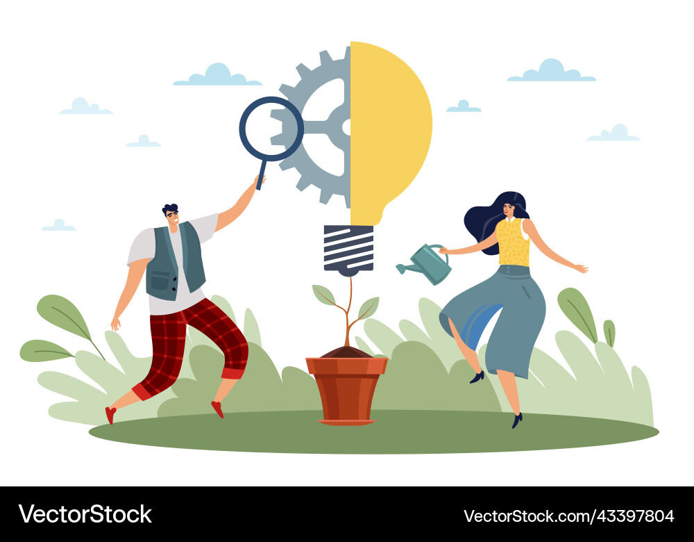 Creativity and analysis research of inventions Vector Image