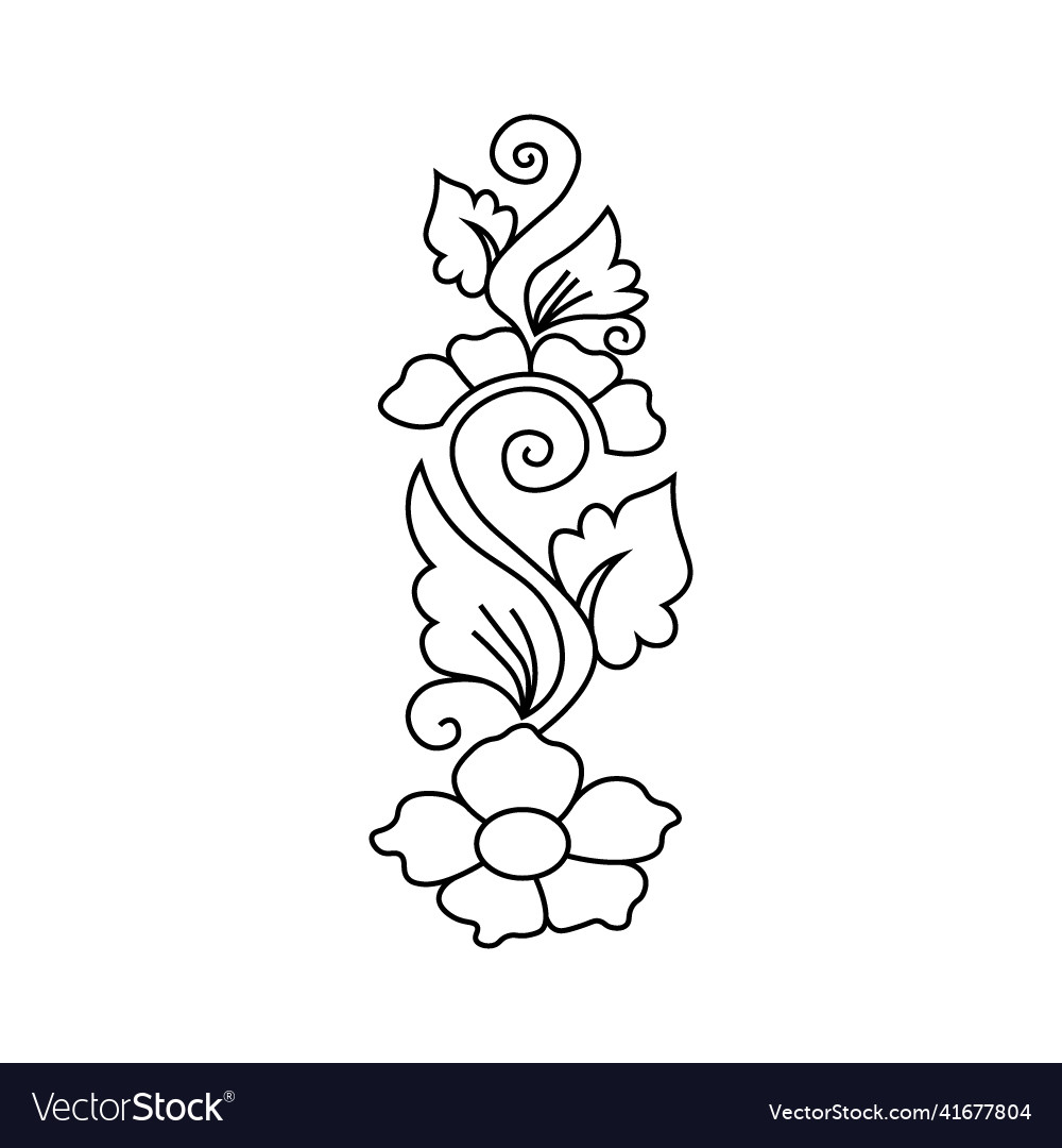 Flower Continuous Line Drawing Royalty Free Vector Image