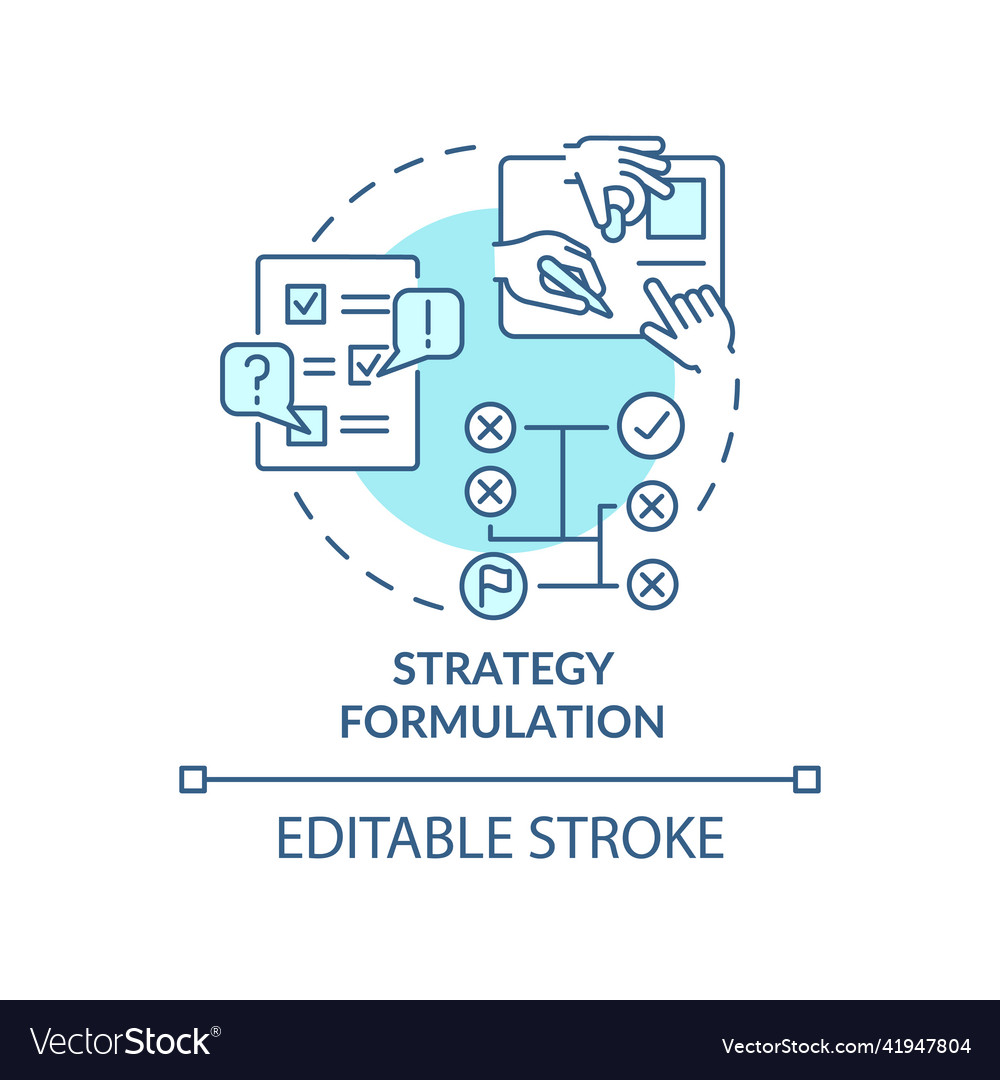 Strategy formulation turquoise concept icon Vector Image