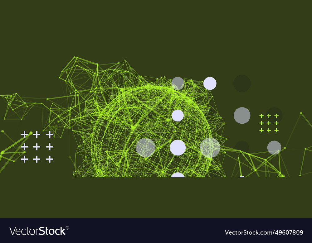 Abstract Sphere Background With Plexus Effect 3d Vector Image