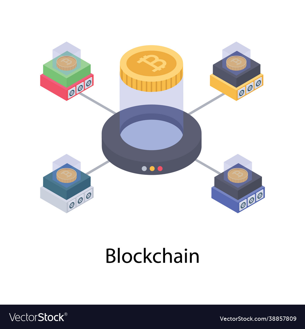 Bitcoin blockchain Royalty Free Vector Image - VectorStock