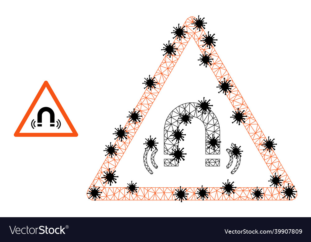 Carcass mesh magnet field warning pictograms Vector Image Carcass mesh magnet field warning pictograms Vector Image