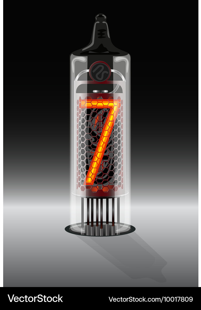Digits on vintage vacuum tube display Royalty Free Vector