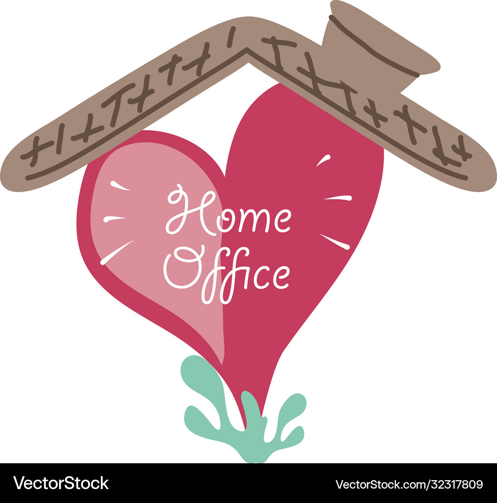 Home office lettering about working at Royalty Free Vector
