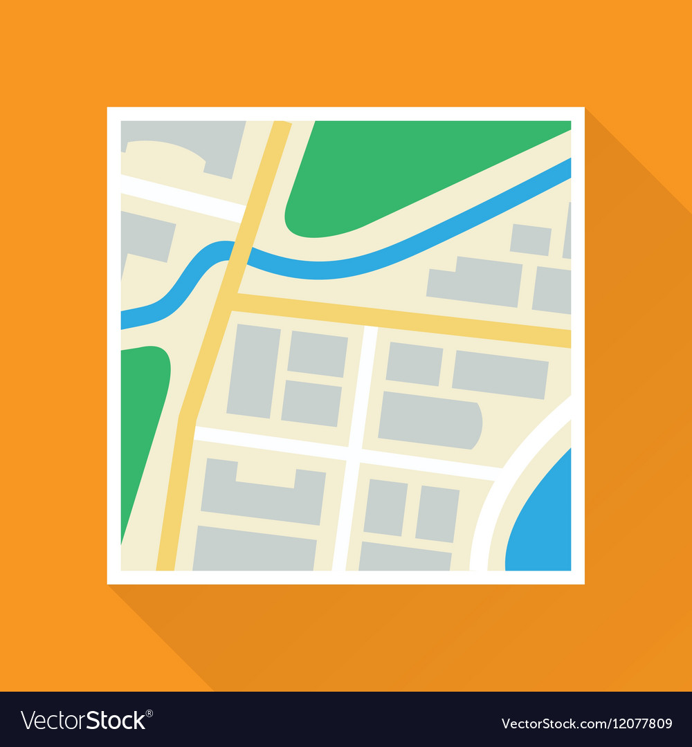 Paper Map Flat Icon Royalty Free Vector Image - VectorStock