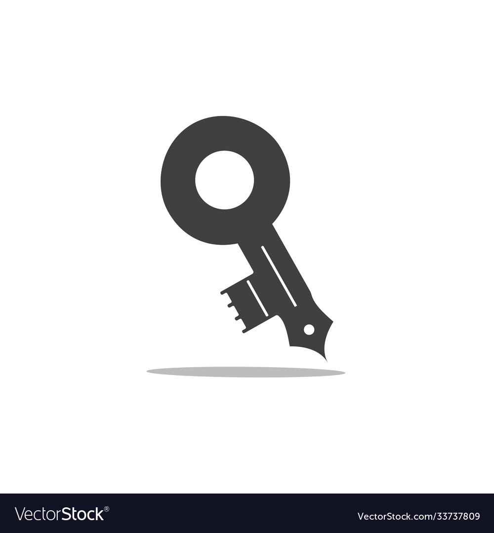 Shine key solution symbol Royalty Free Vector Image