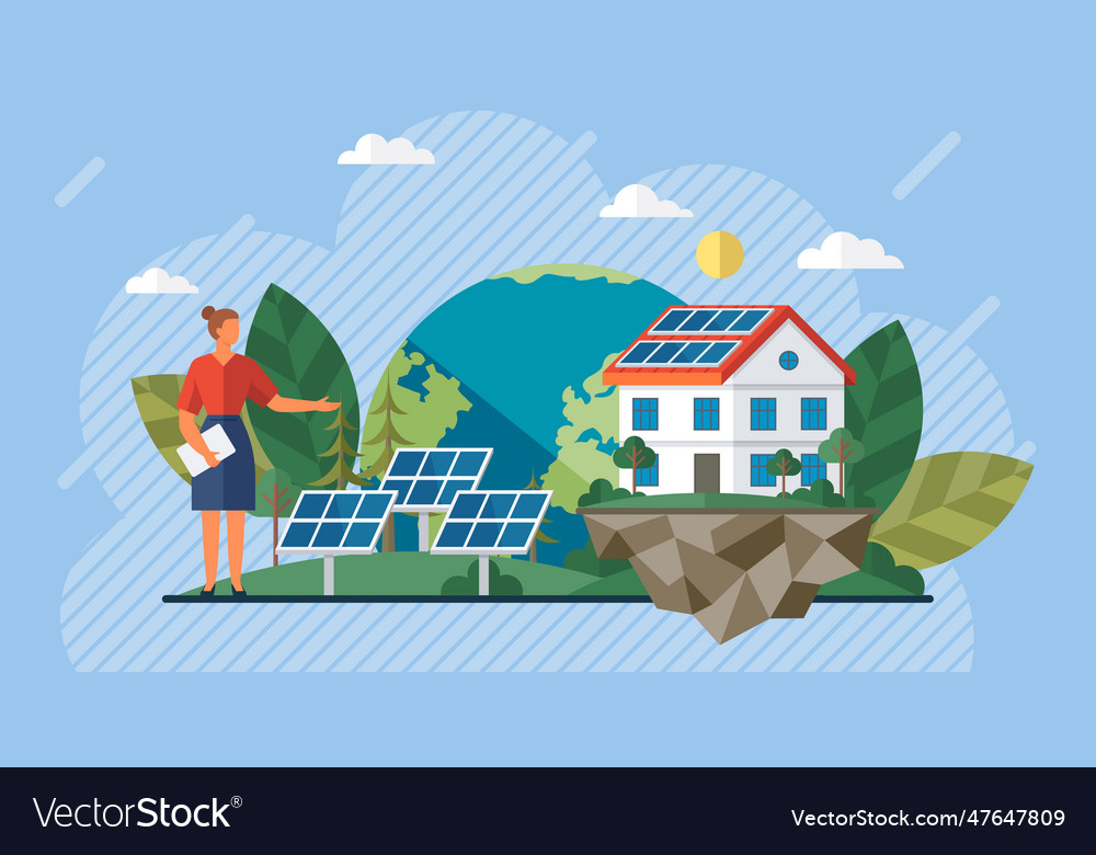 Solar battery solar panel renewable alternative Vector Image Solar battery solar panel renewable alternative Vector Image