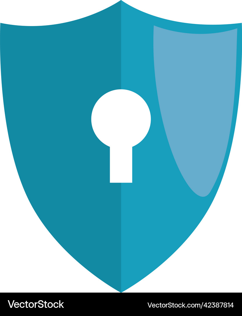 Blue shield guard Royalty Free Vector Image - VectorStock