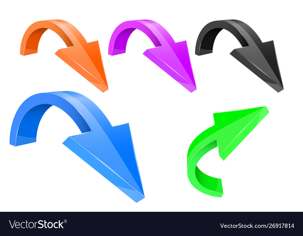 Down arrows 3d elements Royalty Free Vector Image