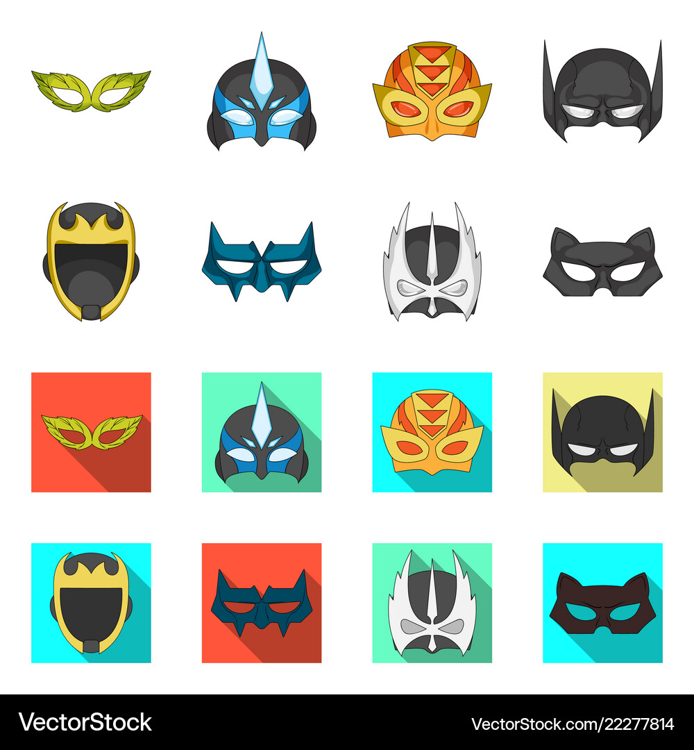 Hero and mask sign set Royalty Free Vector Image