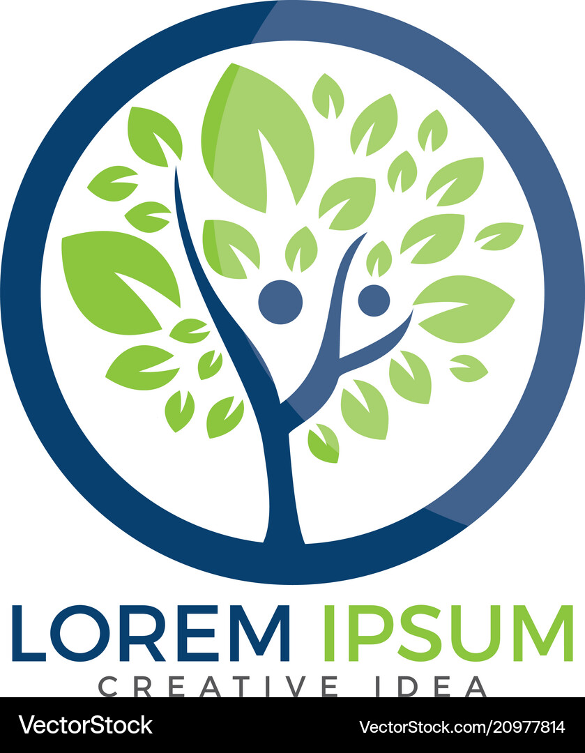 Human Tree Wellness Logo Royalty Free Vector Image